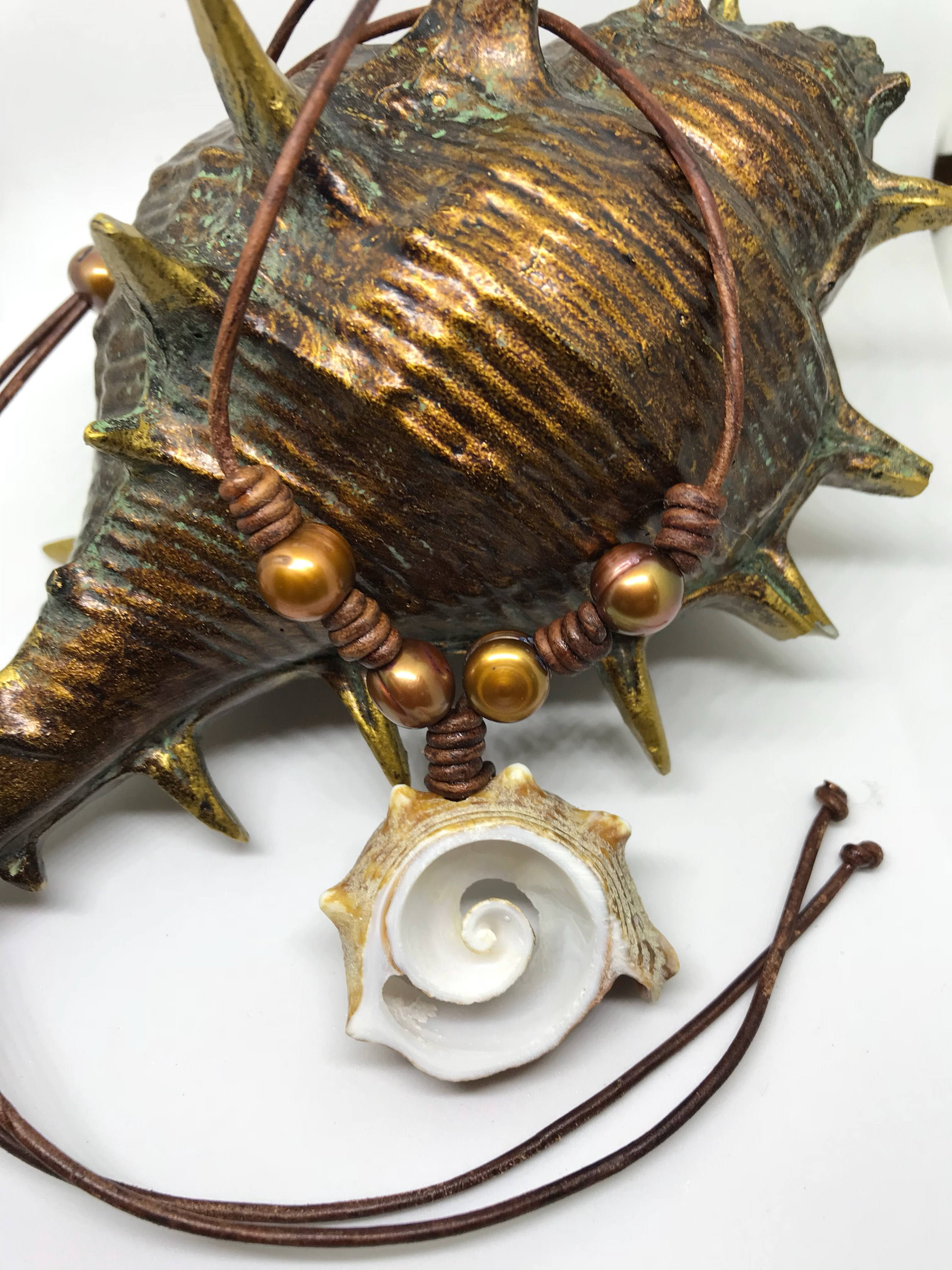 Seashell Beach Pearl Necklace, Seashell Necklace, Beach Jewelry - Etsy