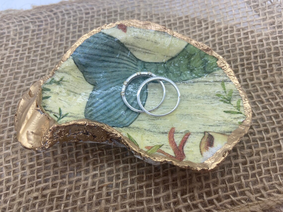 Oyster or Clam Shell Trinket Dish Decoupaged Mermaid Oyster - Etsy
