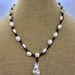 Large Fireball & Baroque Pearl Leather Statement Necklace, White ...