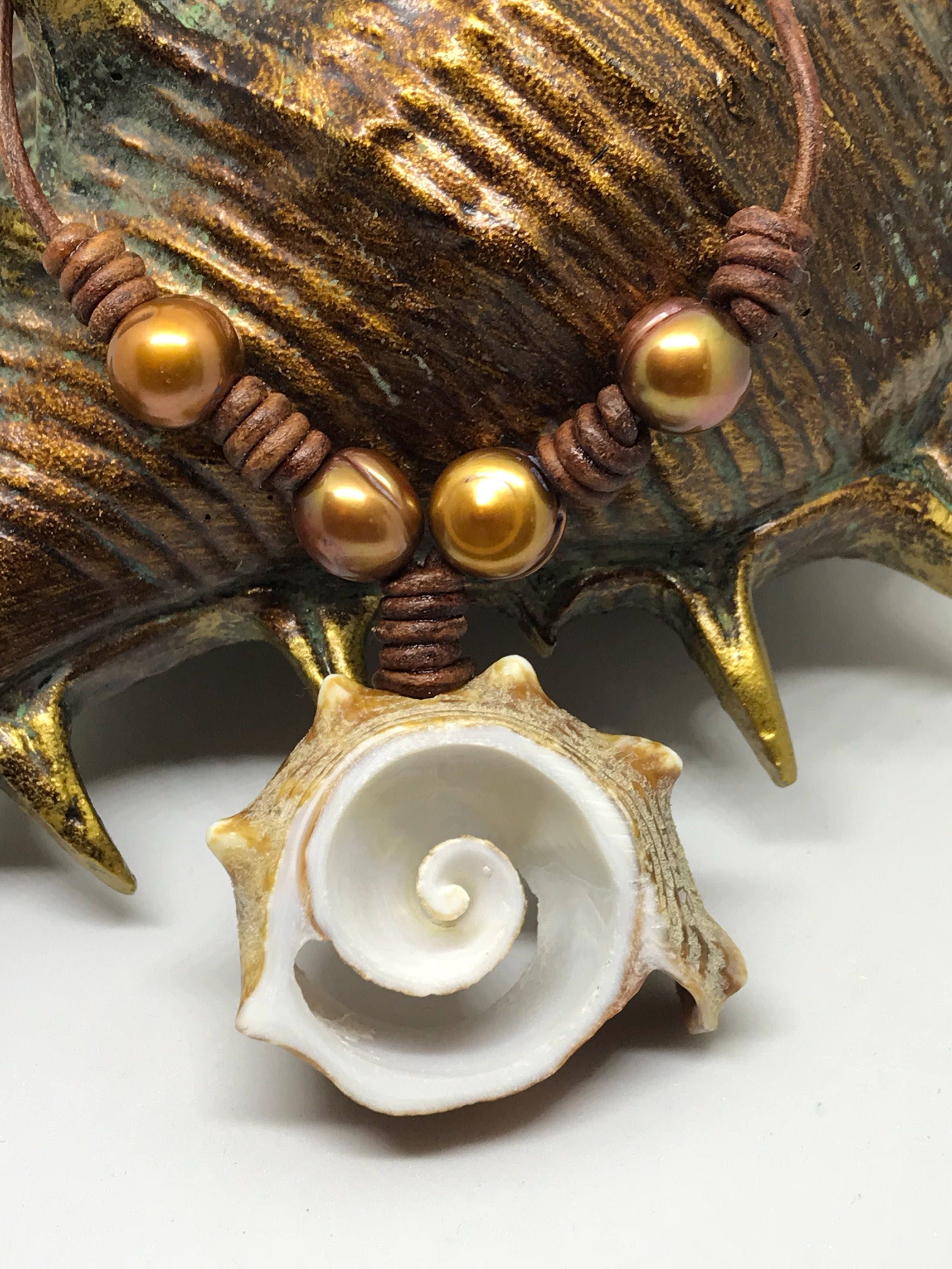 Seashell Beach Pearl Necklace, Seashell Necklace, Beach Jewelry - Etsy