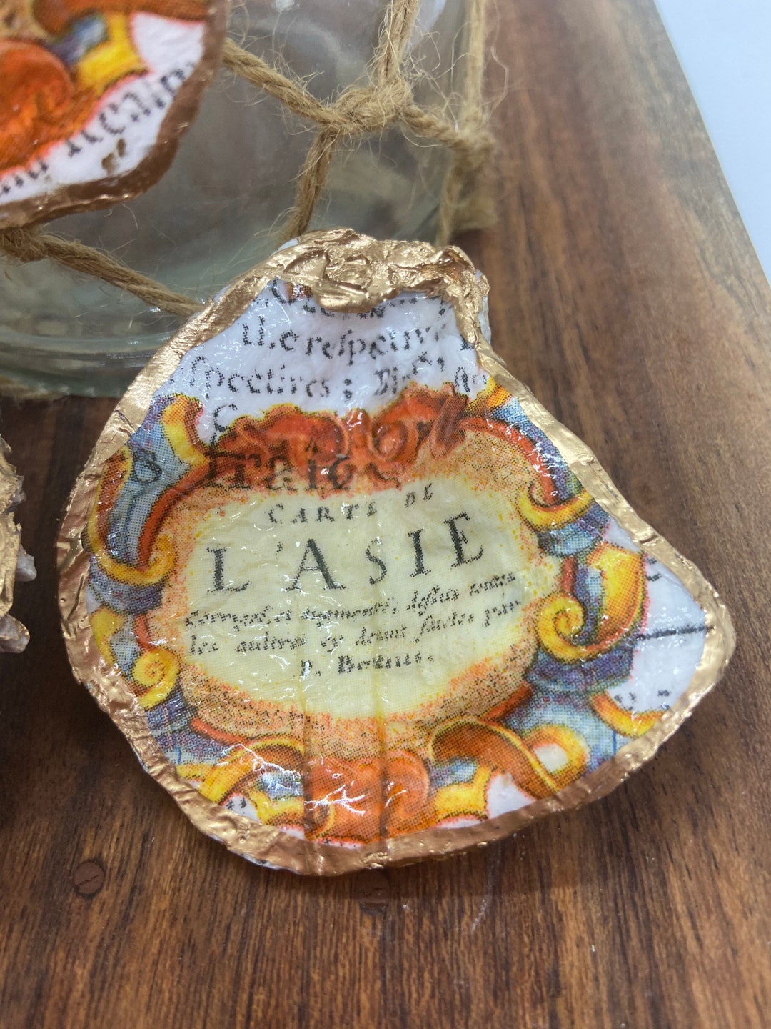 Oyster or Clam Shell Trinket Dish Decoupaged Lasie Oyster - Etsy UK