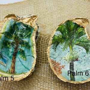 Palm Tree Oyster Shells Trinket Dish or Coastal Decor - Etsy