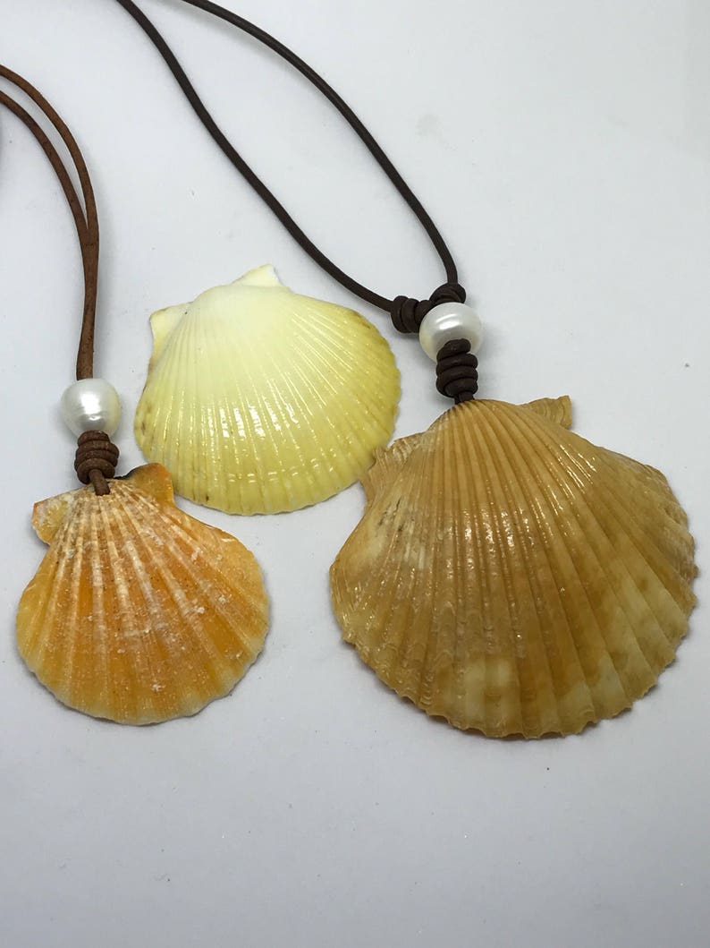 Seashell Pearl Beach Necklace, Shell Jewery, Statement Necklace, Beach ...