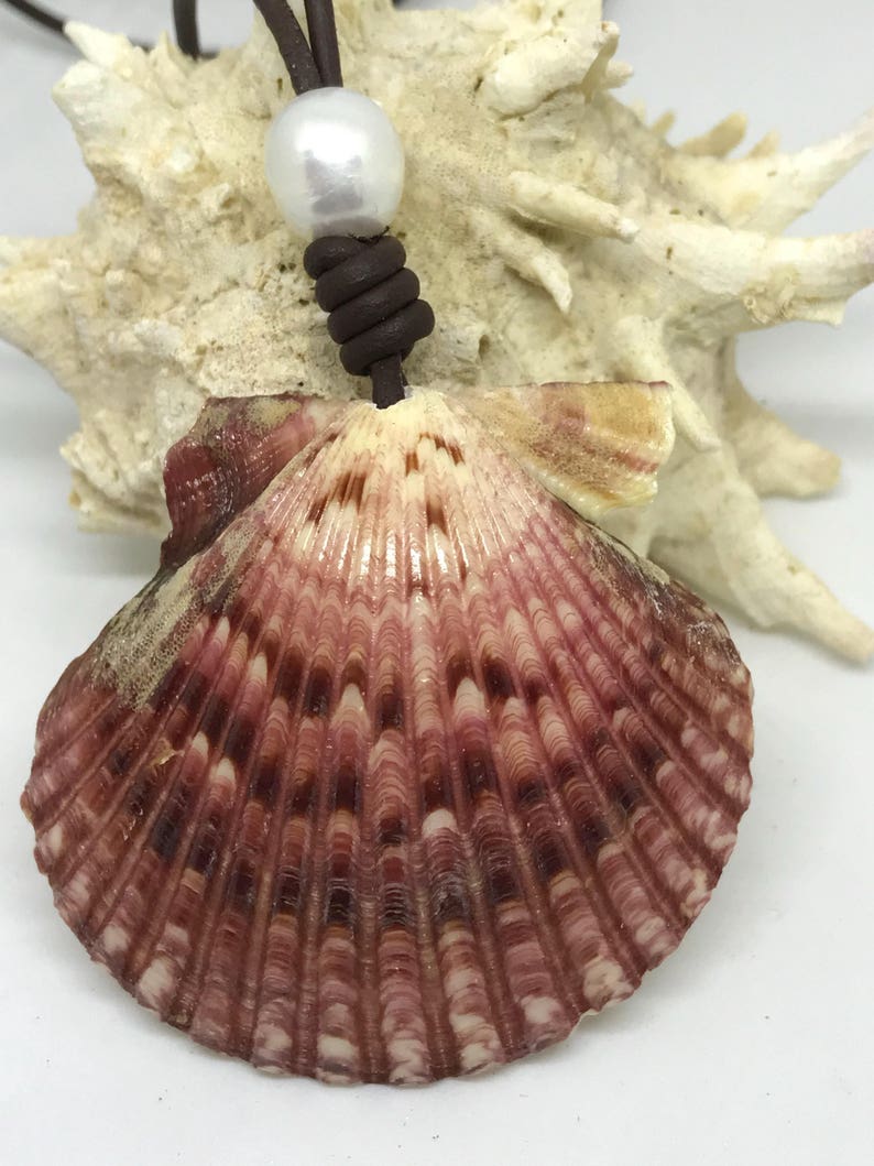 Seashell Pearl Beach Necklace, Shell Jewery, Statement Necklace, Beach ...