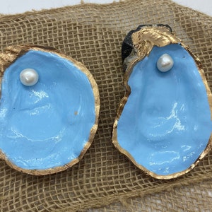 Hand Painted Seashell Trinket Dish With Fresh Water Pearls - Etsy