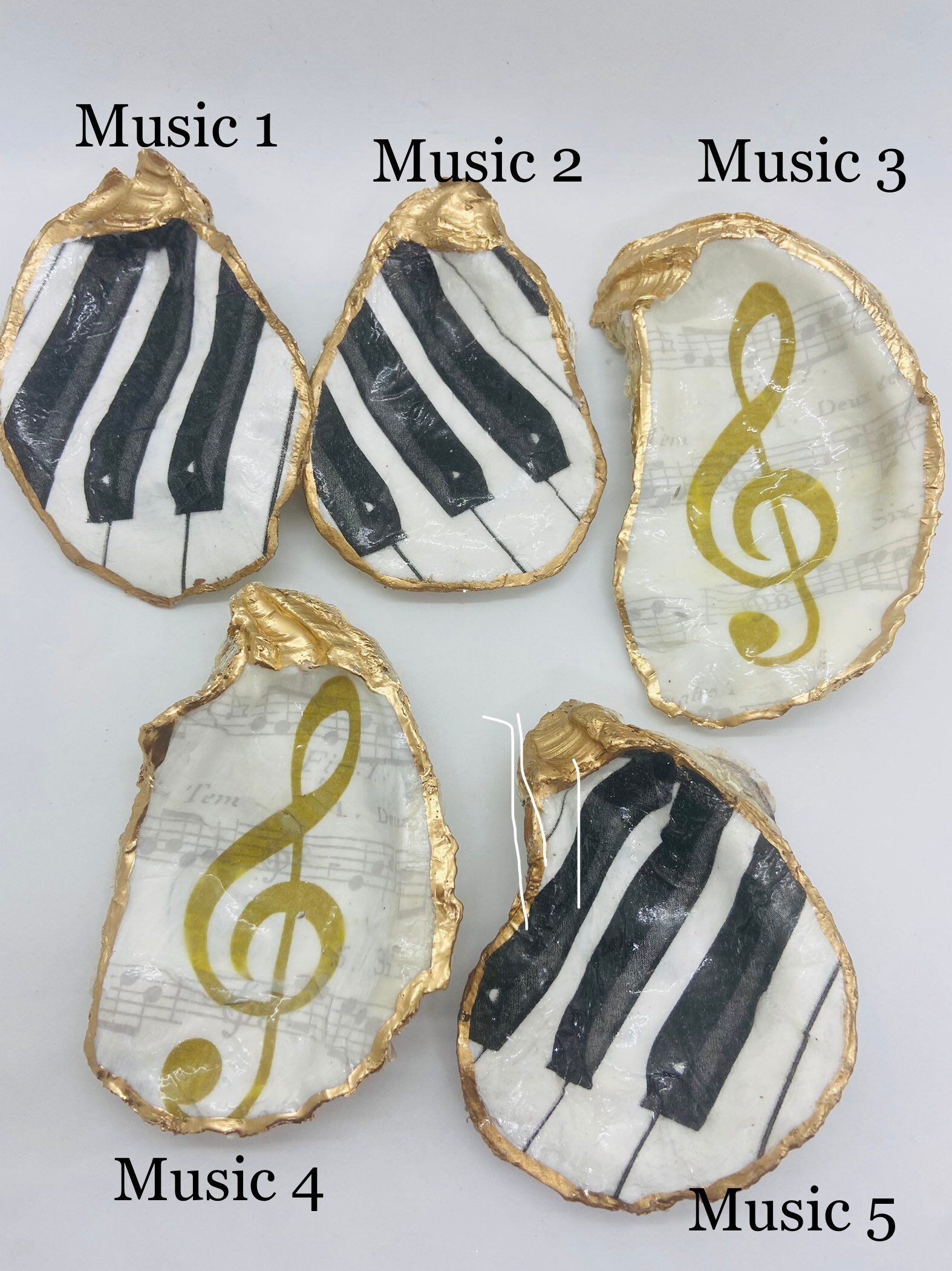 Music Oyster 2 Decoupage Seashell Trinket Dishes or Coastal Decor - Etsy