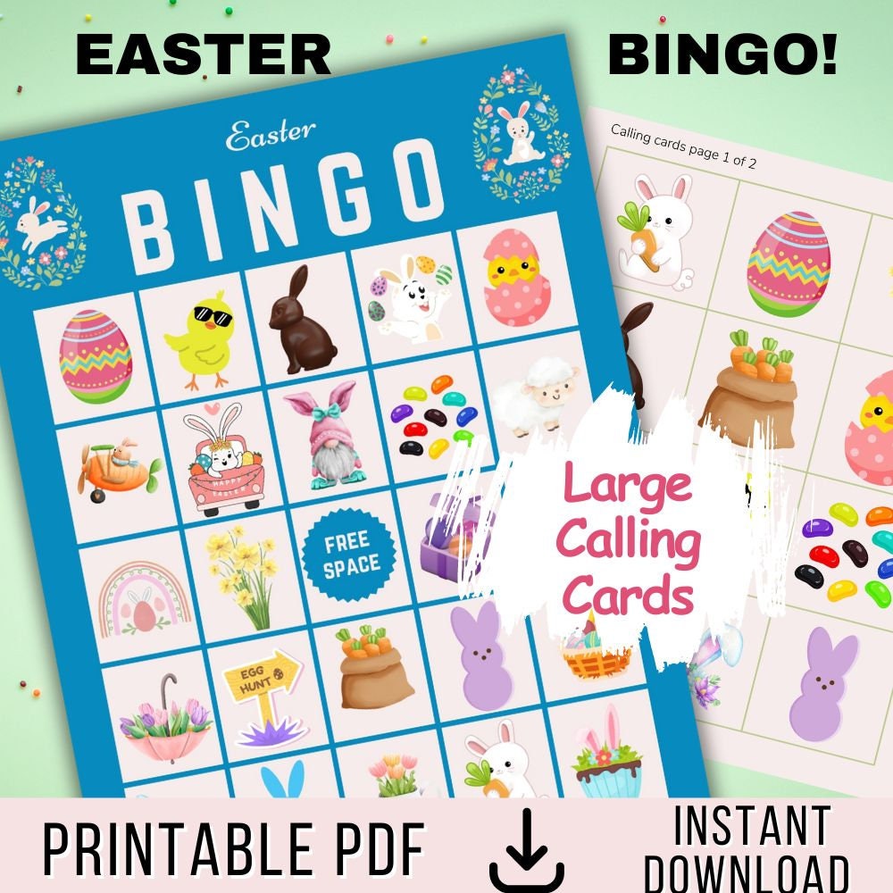 Printable Easter Bingo Game Easy No Read Classroom Party Activity ...
