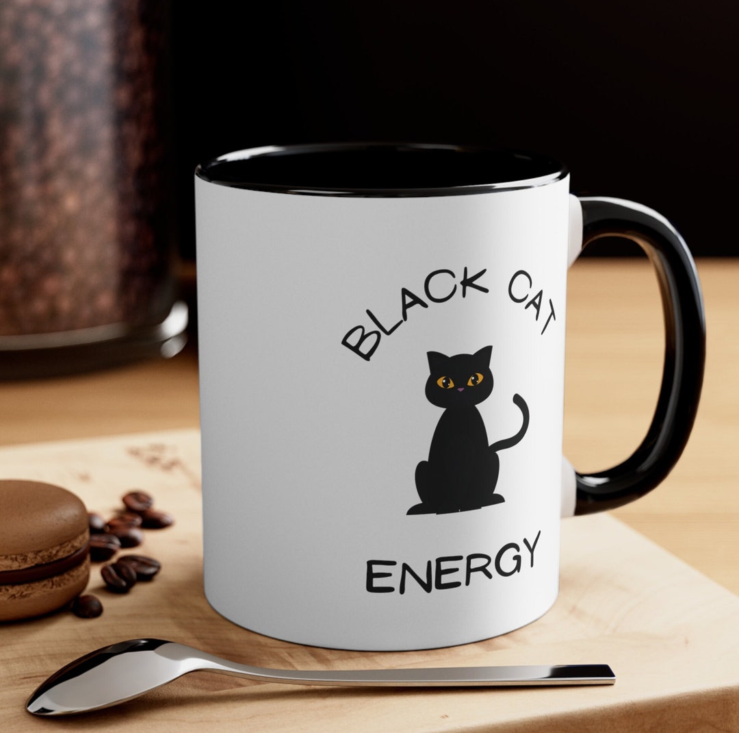 Black Cat Energy Coffee Mug 11 Oz - Etsy