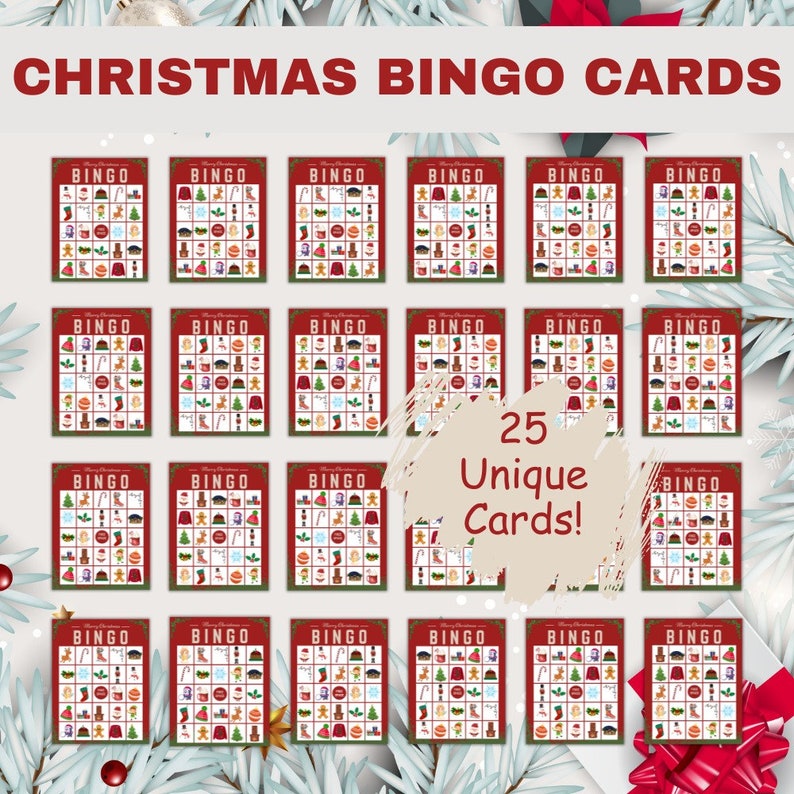 Printable Christmas Bingo Game, Easy Classroom Party Activity - Etsy
