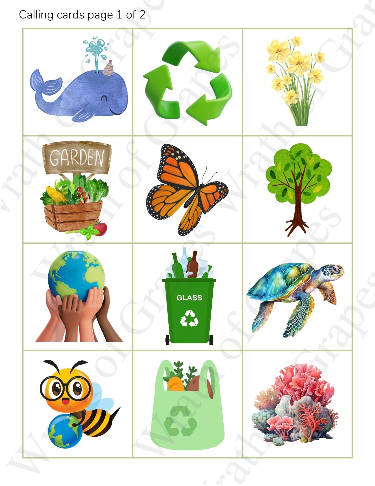 Printable Earth Day Bingo Game Easy No Read Classroom Party Activity ...