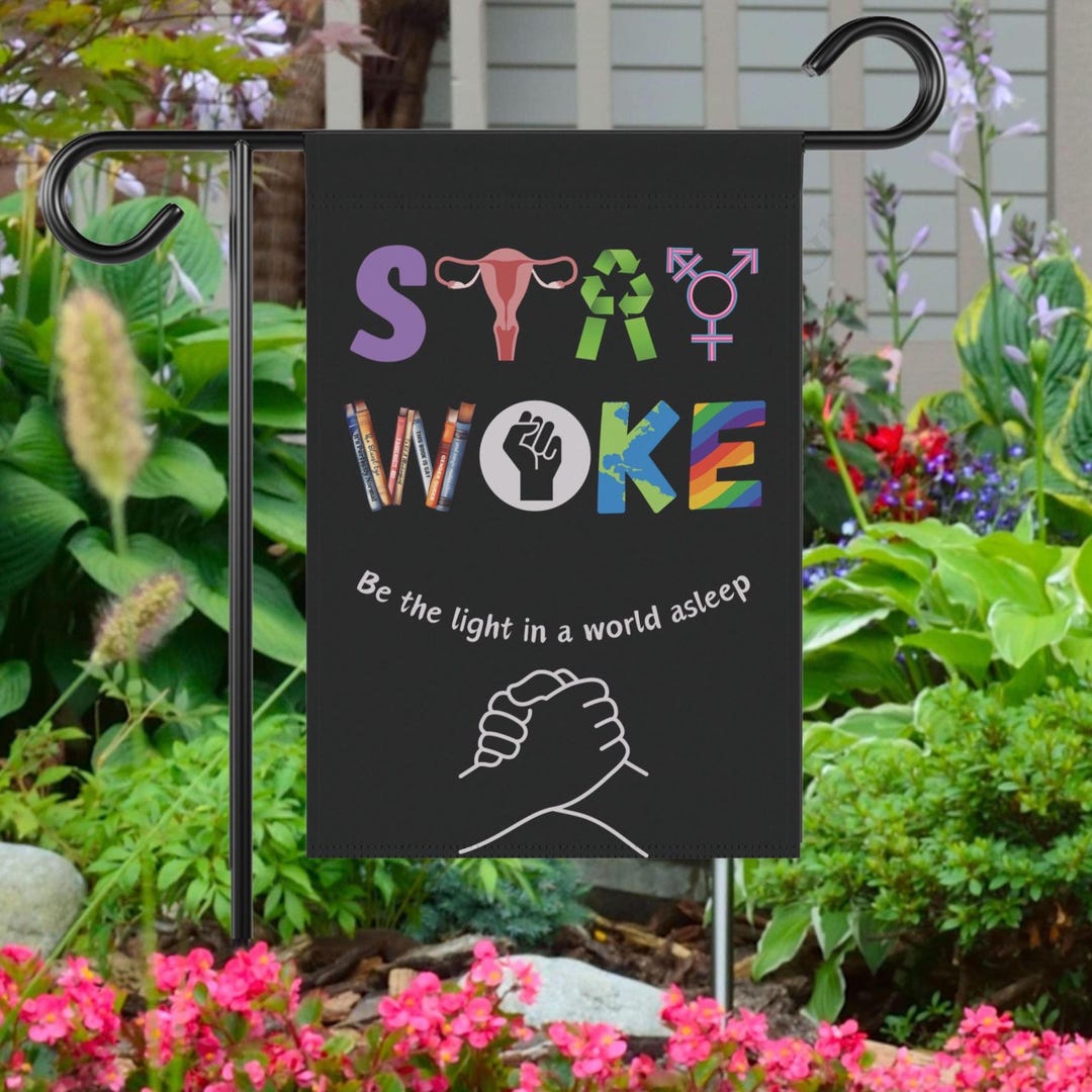 Stay Woke Garden Flag House Flag Banner Civil Rights Vote Blue Pro ...