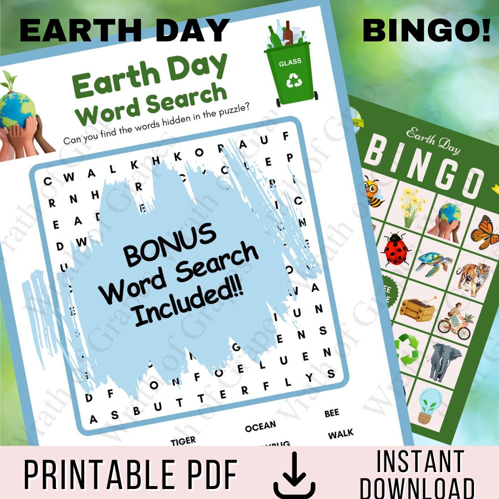Printable Earth Day Bingo Game Easy No Read Classroom Party Activity ...