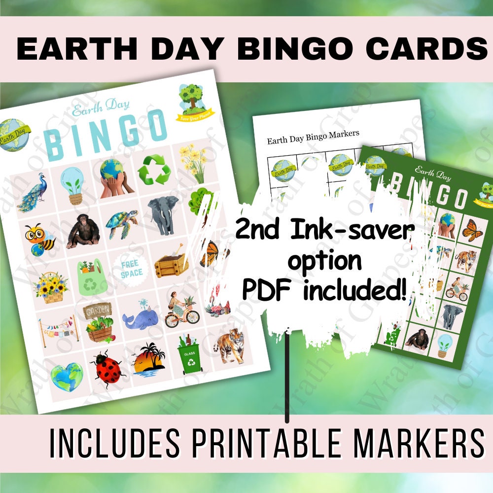 Printable Earth Day Bingo Game Easy No Read Classroom Party Activity ...