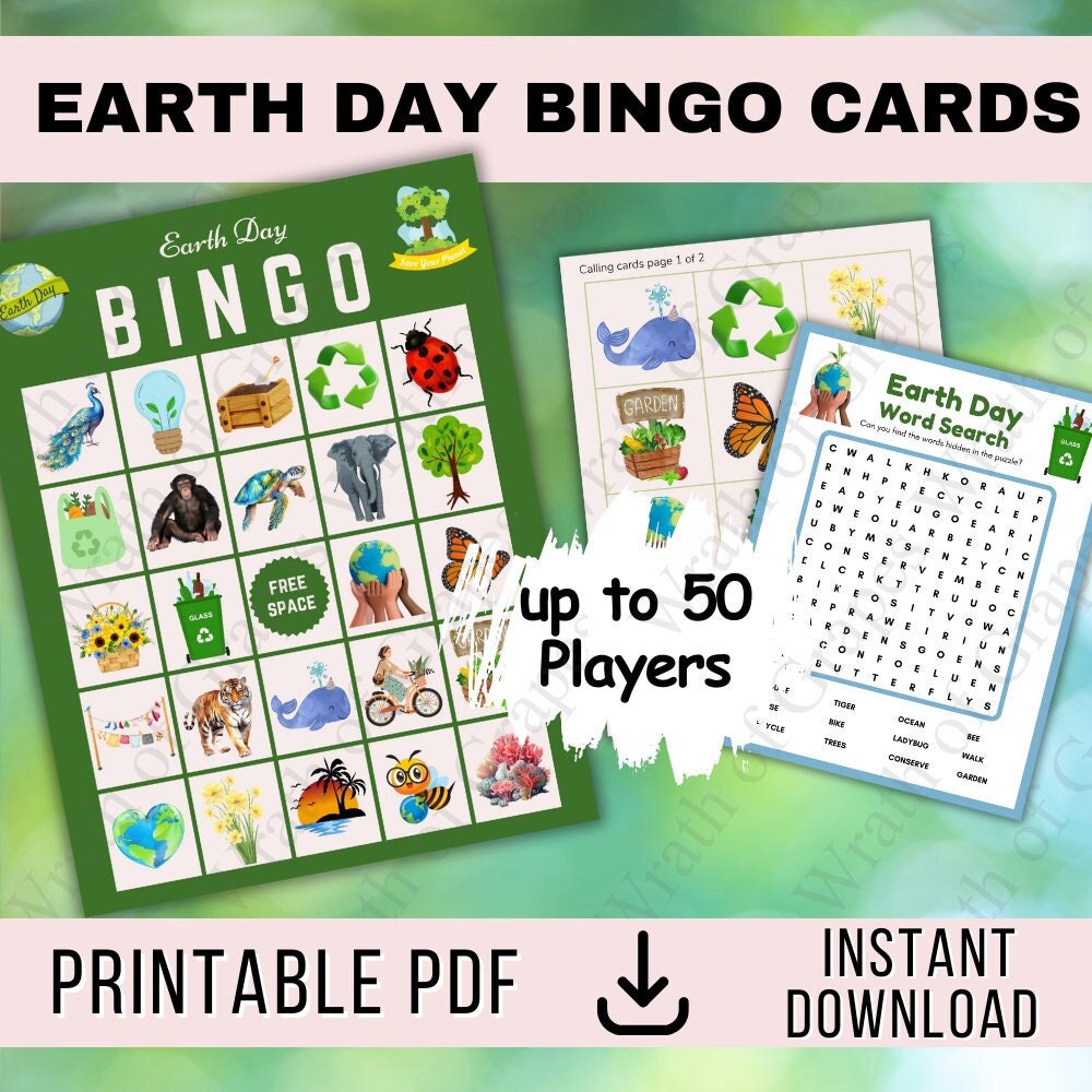 Printable Earth Day Bingo Game Easy No Read Classroom Party Activity ...