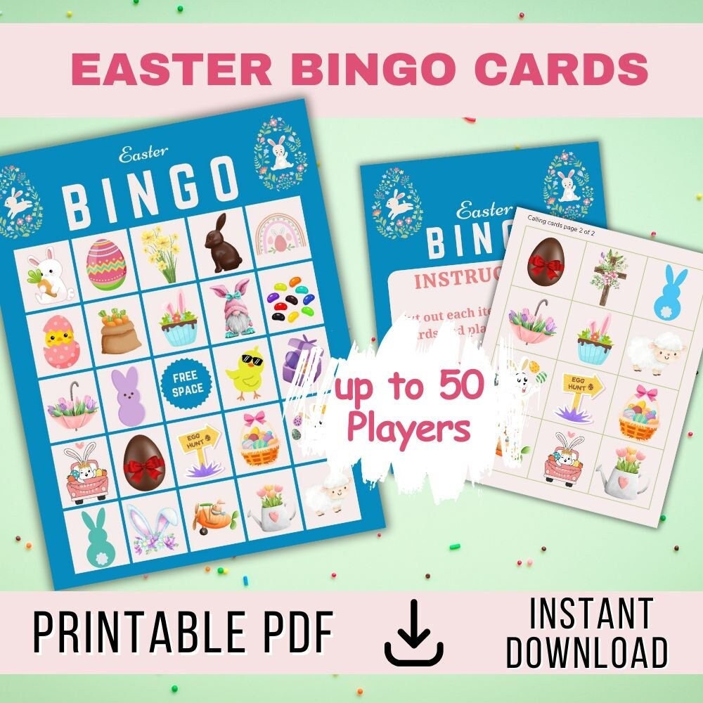 Printable Easter Bingo Game Easy No Read Classroom Party Activity ...