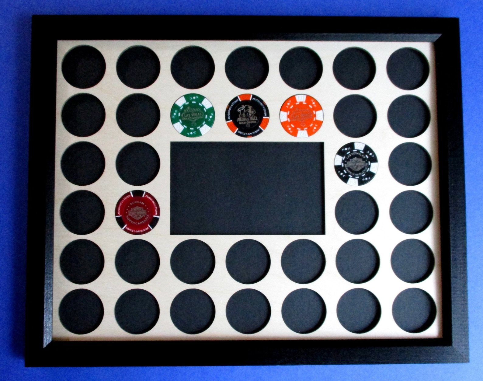 Poker Chip Frame and Insert Fits 36 Casino Chips & - Etsy