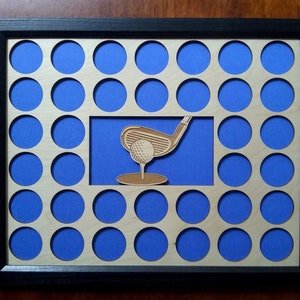 Custom Golf Ball Marker Display Frame Fits 36 Golf Ball Markers Golfer ...