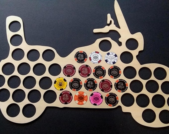 Custom 50 Poker Chip Motorcycle Display Frame Insert for 50 Harley ...