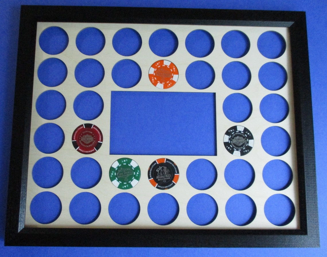 Poker Chip Frame and Insert Fits 36 Casino Chips & - Etsy