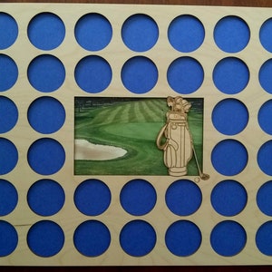 Custom Golf Ball Marker Display Frame 36 Engraved Holes Brown/black ...