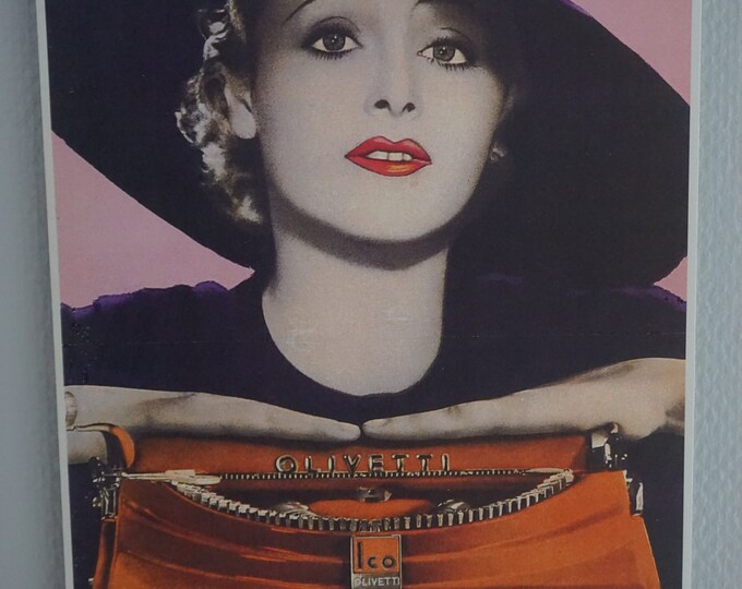 Very Rare OLIVETTI Ico Advertisement Cardboard Poster - TYPEWRITERS ...
