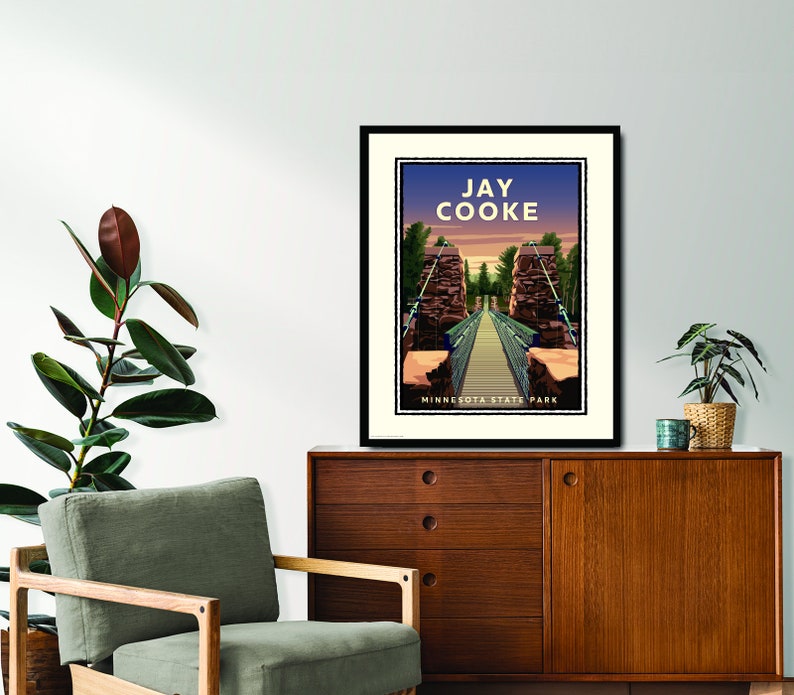 Landmark MN | Jay Cooke State Park Swing Bridge Art Print Poster - Etsy
