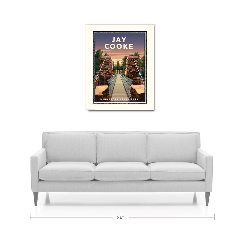 Landmark MN | Jay Cooke State Park Swing Bridge Art Print Poster - Etsy