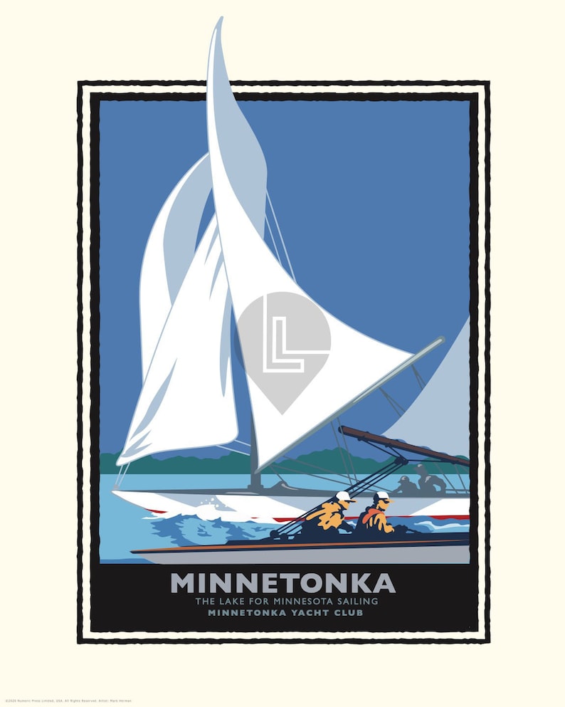 Landmark MN | Lake Minnetonka Sail Art Print - Etsy