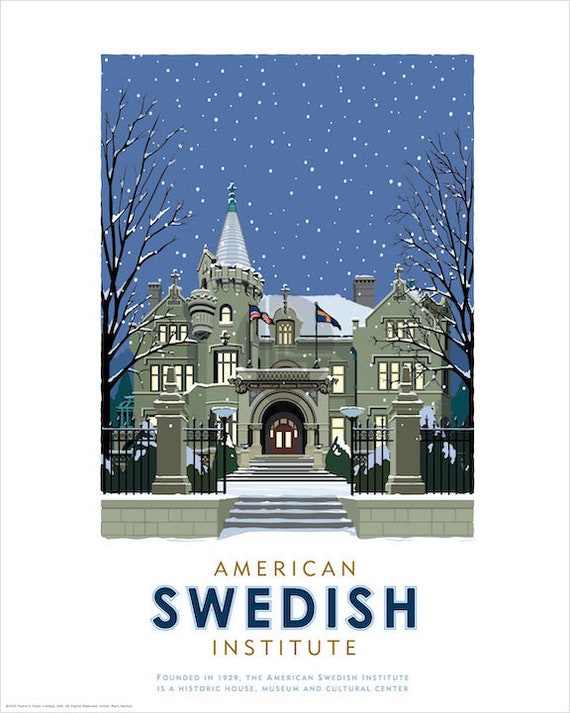 Landmark MN American Swedish Institute Winter | Etsy
