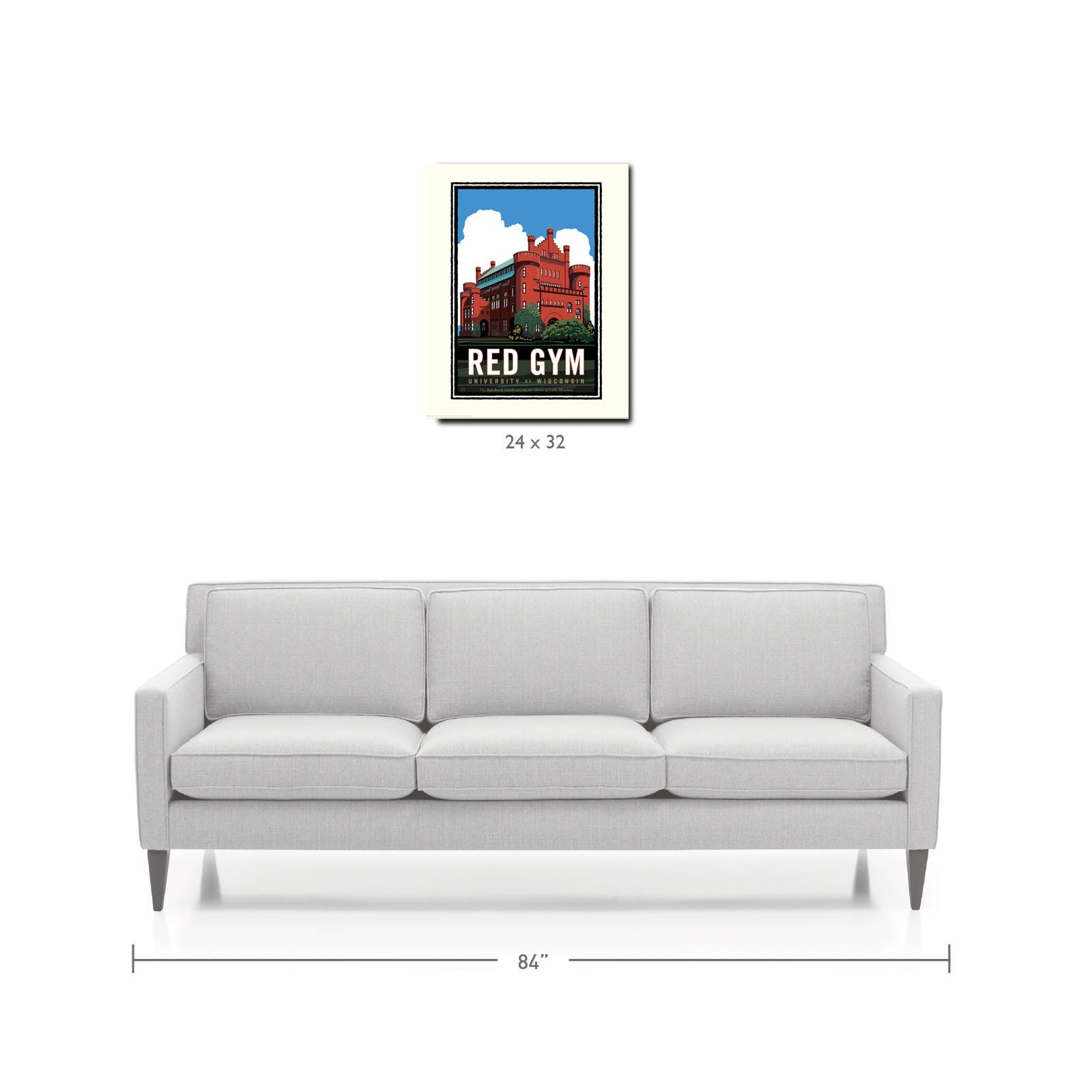 Landmark WI | University of Wisconsin at Madison Red Gym Art Print - Etsy