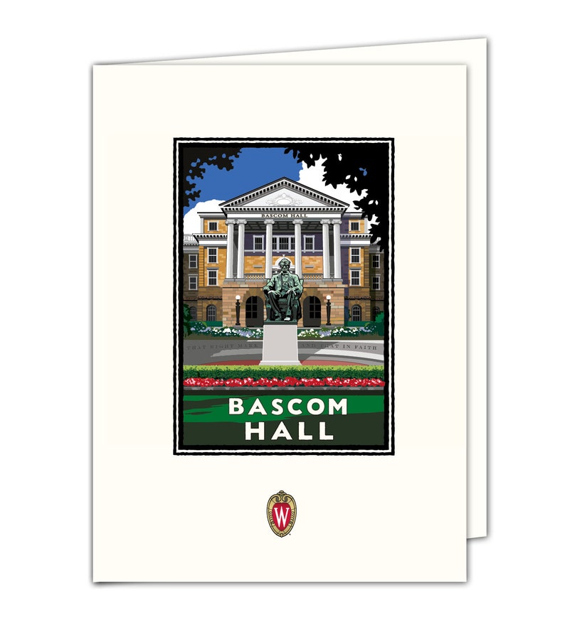 Landmark WI | University of Wisconsin Madison Badgers Bascom Hall Art ...