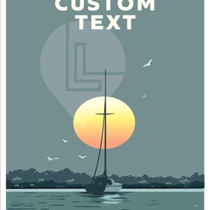 Custom Sunset Sail Art Print Inspirational Poster - Etsy