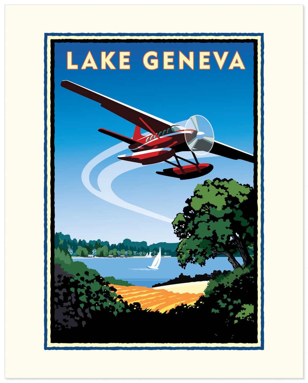 Landmark MN | Lake Geneva Art Print - Etsy