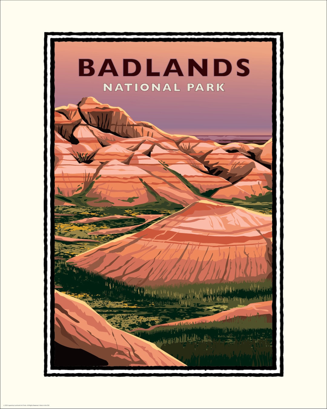 Landmark SD Badlands Art Print - Etsy