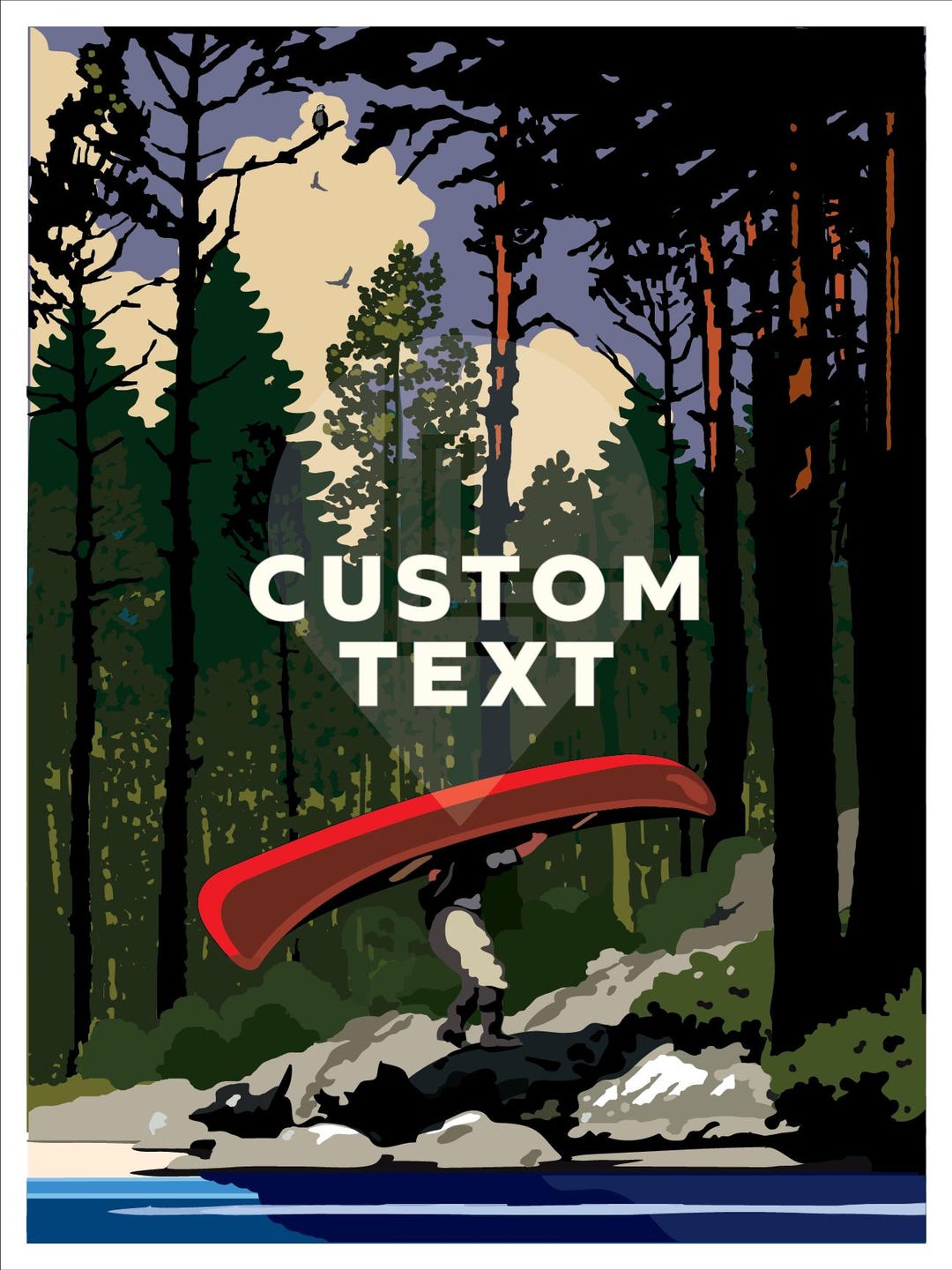 Custom Canoe Portage Art Print: Personalized Quote, Framed Option - Etsy