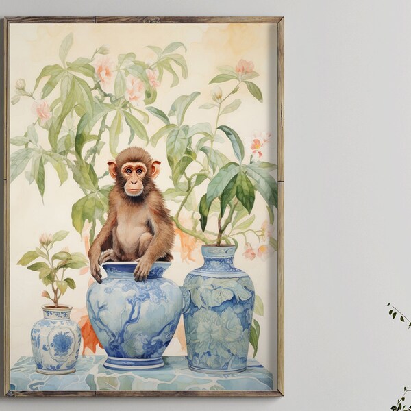 Chinoiserie Monkey - Etsy