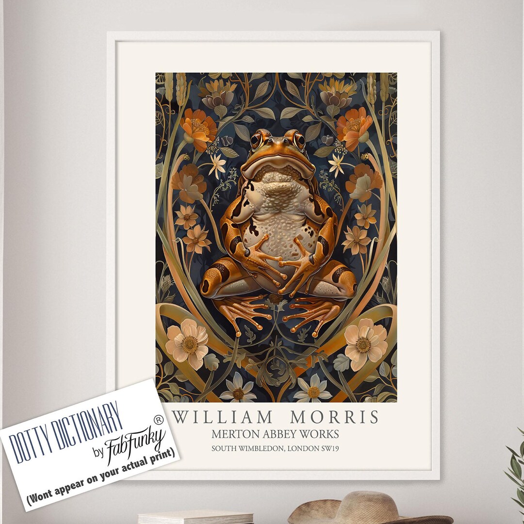 William Morris Style Print, William Morris Poster, Frog Illustration ...