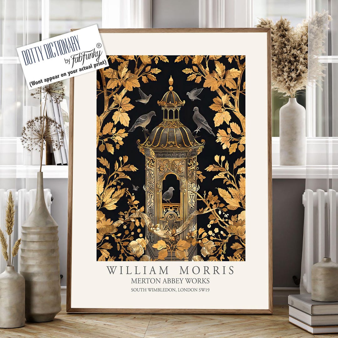 William Morris Style Bird Print, Dovecot Illustration, William Morris ...