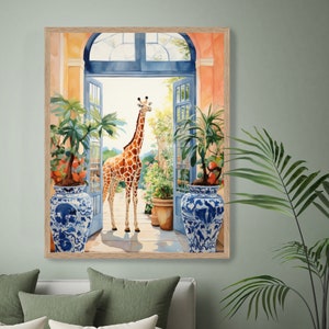 Giraffe Art Print DIGITAL DOWNLOAD Preppy Style Chic - Etsy
