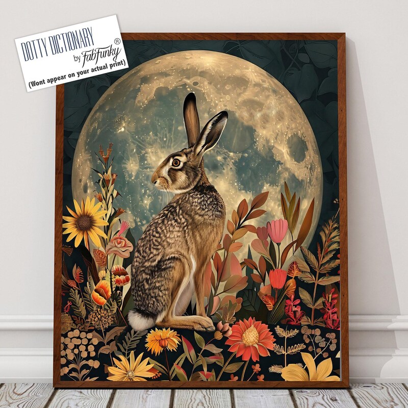 Moon Gazing Hare Posters - Etsy UK