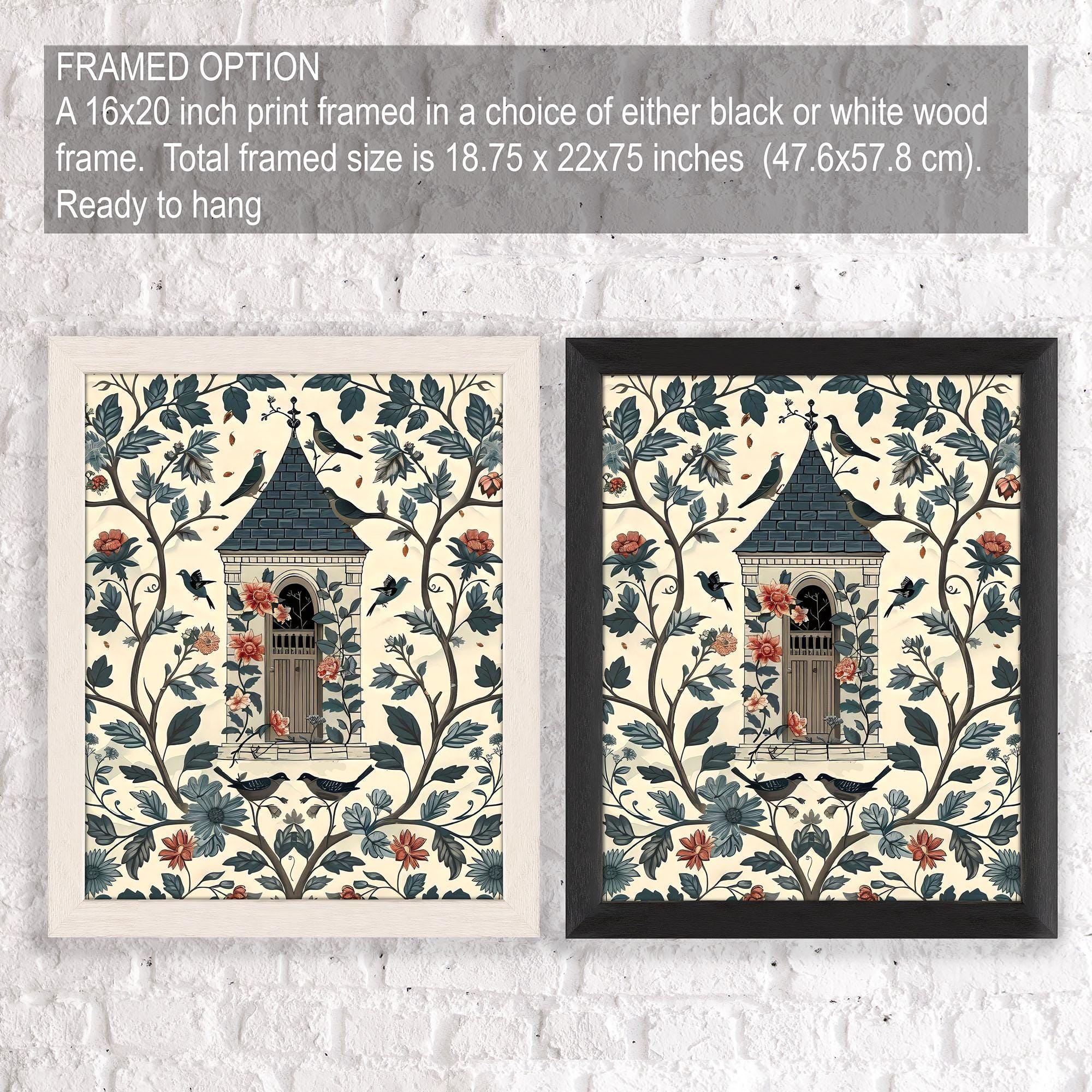 Dovecot Illustration, William Morris Style Bird Print, Art Nouveau ...