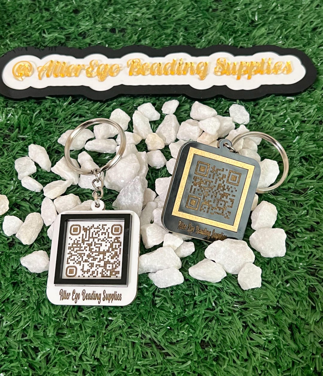 Social Media Keychain Personalized QR Code Acrylic Let's Get Social ...