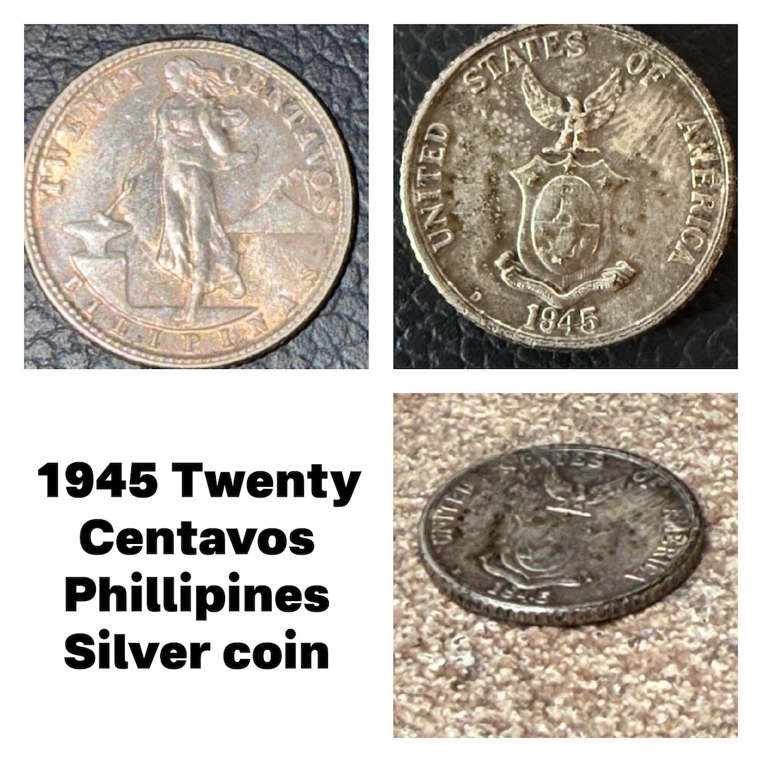 1945 Twenty Centavos Philippines Silver Coin - Rare Find - Etsy
