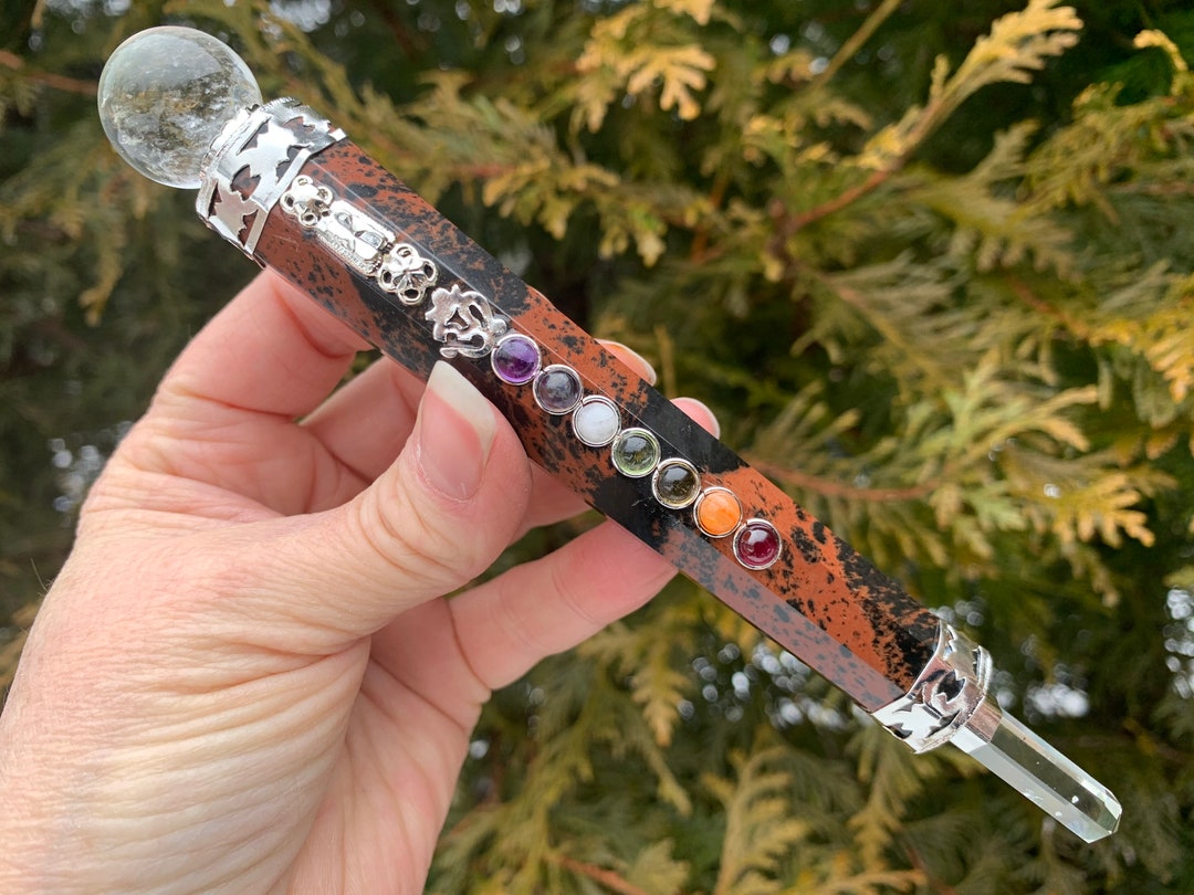 6 OM Mahogany Tibetan Chakra Healing Wand ,chakra Wand,metaphysical ...