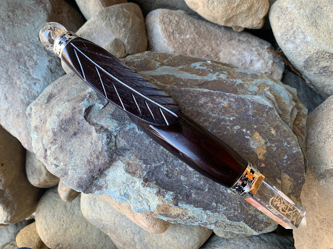 9 Reiki Feather Rosewood Healing Wand ,chakra Wand,metaphysical,chakra ...