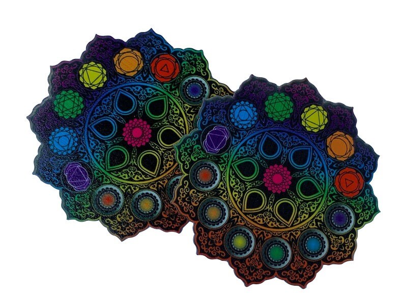 Chakra Coasters Chakra Symbols Mandala Wooden Coaster | Etsy