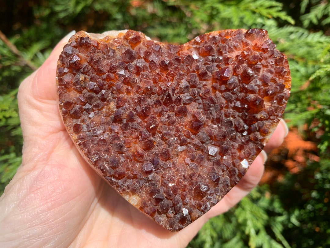 1 Lb Citrine Crystal Heart, Large Citrine Geode Heart, Citrine Geode ...