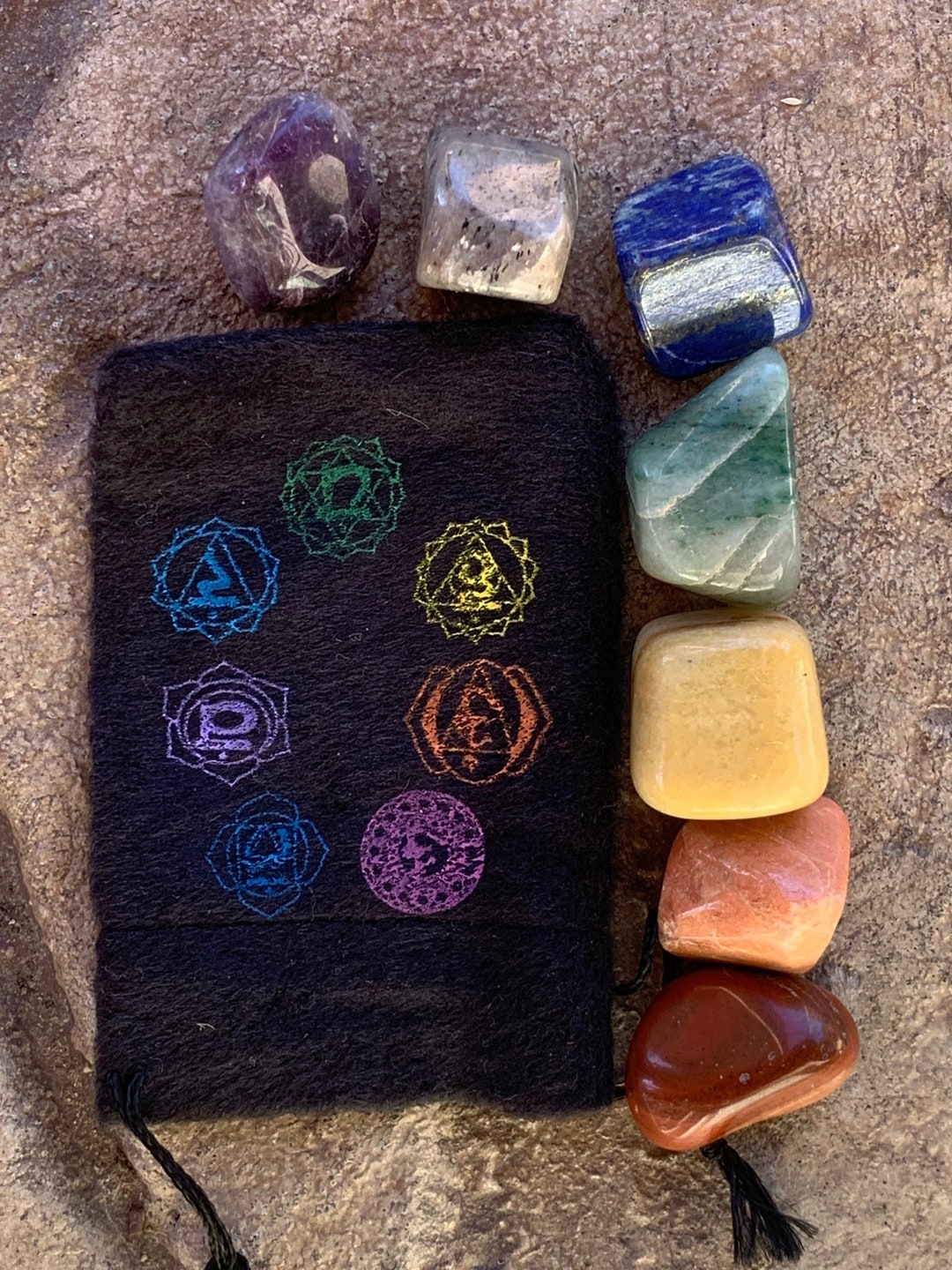 Chakra Healing Bag Set 7 Chakra , Reiki Chakra Stones, Tumbled Chakra ...