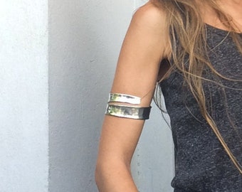 Silver arm cuff | Etsy