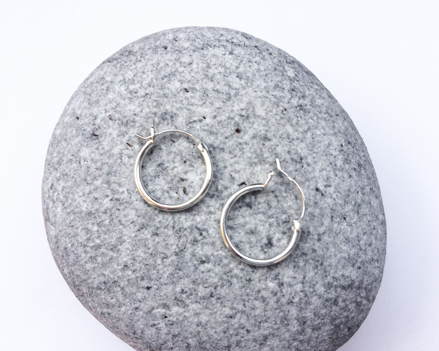 Sterling silver hoops Tiny silver hoop earrings Small size | Etsy